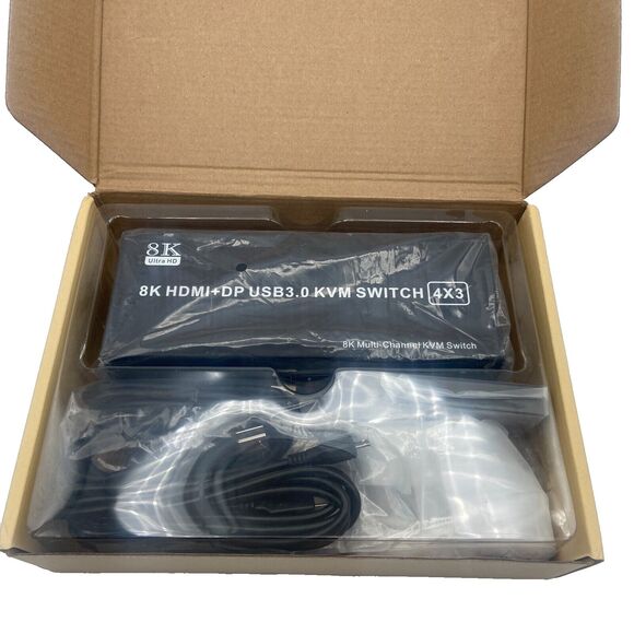 Unbranded | Other | 8k Dp Usb3 Kvm Switch 4x3 3 Monitors 4 Computers Dp ...